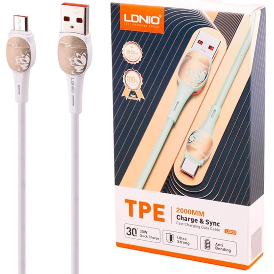 خرید و قیمت کابل میکرو یو اس بی فست شارژ Ldnio LS832 30W 2m | ترب