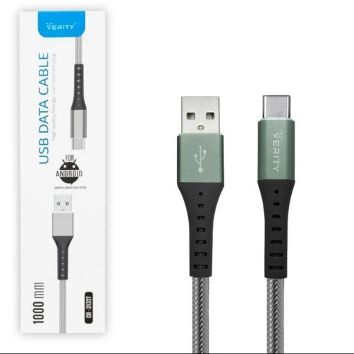 خرید و قیمت کابل دیتا و شارژ Type-C VERITY مدل CB3132 نقره ای | ترب
