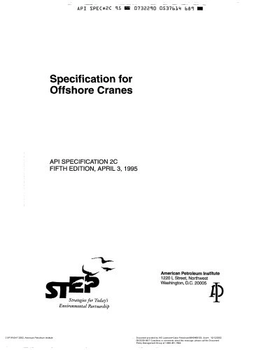 خرید و قیمت دانلود کتاب API-SPEC-2C-SPECIFICATION FOR OFFSHORE CRANES | ترب