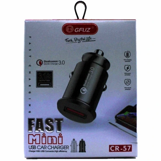 خرید و قیمت شارژر فندکی فست شارژ Gfuz CR-57 3A QC3.0 PD 21.5W | ترب