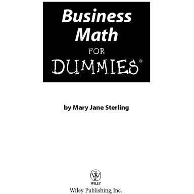 خرید و قیمت خرید و دانلود نسخه کامل کتاب Business Math for Dummies | ترب
