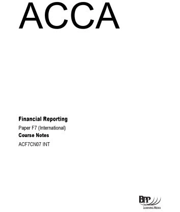 خرید و قیمت دانلود کتاب ACCA F7 Financial Reporting (INT) Course Notes ...