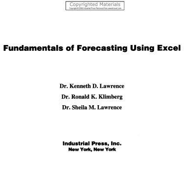 خرید و قیمت دانلود کتاب Fundamentals of Forecasting Using Excel 2009 | ترب
