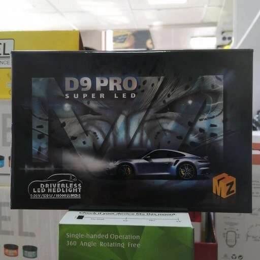 خرید و قیمت هدلایت D9 PRO MZM پایه H4 دو رنگ دارای فن بدنه آلومینیومی | ترب