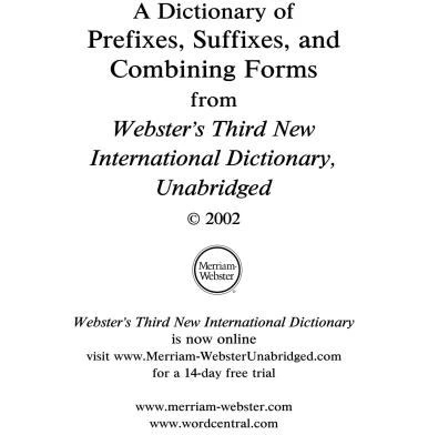 خرید و قیمت دانلود کتاب A Dictionary of Prefixes, Suffixes, and ...