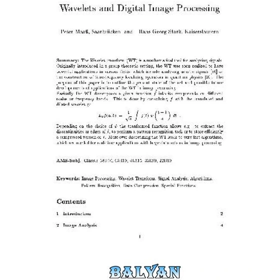 خرید و قیمت دانلود کتاب Wavelets and Digital Image Processing | ترب