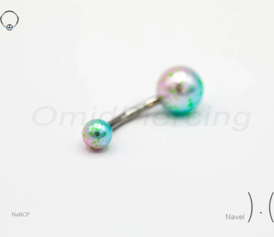 خرید و قیمت پیرسینگ ناف استیل پلاستیکی رنگی NaBCP-4 | ترب