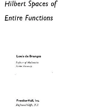 خرید و قیمت دانلود کتاب Hilbert Spaces of Entire Functions 1968 ا کتاب انگلیسی فضاهای کامل ...