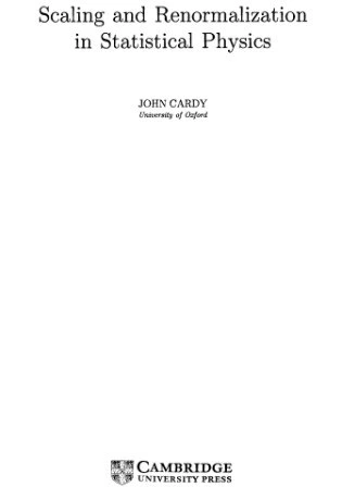 خرید و قیمت دانلود کتاب Scaling and Renormalization in Statistical Physics 1996 | ترب