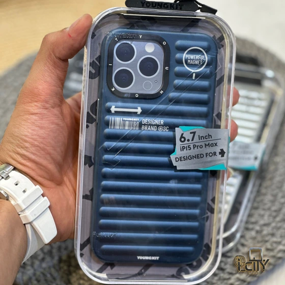 خرید و قیمت قاب یانگ کیت تروکالر مگسیف آبی آیفون ۱۵پرومکس Youngkit True ...