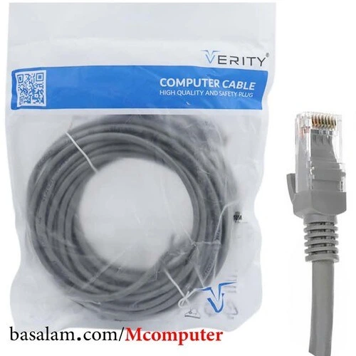 خرید و قیمت کابل شبکه 5 متری وریتی Verity Cat6 خاکستری | ترب