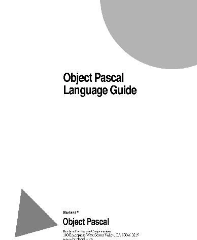 خرید و قیمت دانلود کتاب Object Pascal Language Guide 1995 | ترب