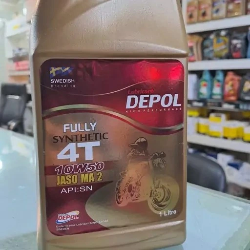 خرید و قیمت روغن موتورسیکلت دپول سوئد DEPOL گرید 10W50 یک لیتری با کیفیت SN(شرابی رنگ) | ترب