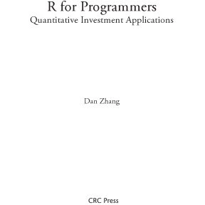 خرید و قیمت دانلود کتاب R for Programmers. Quantitative Investment Applications 2018 | ترب