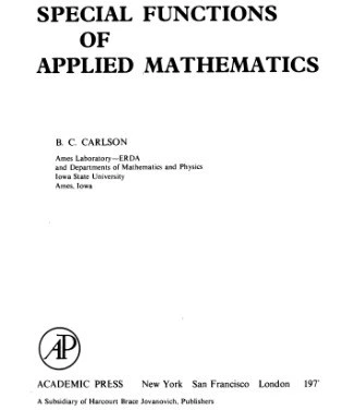 خرید و قیمت دانلود کتاب Special functions of applied mathematics 1977 | ترب