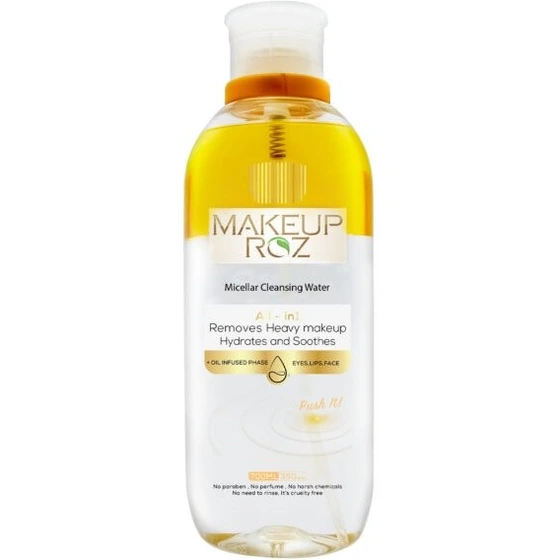 خرید و قیمت میسلار واتر دوفاز میکاپ رز حجم700میلMAKEUP ROZ | ترب