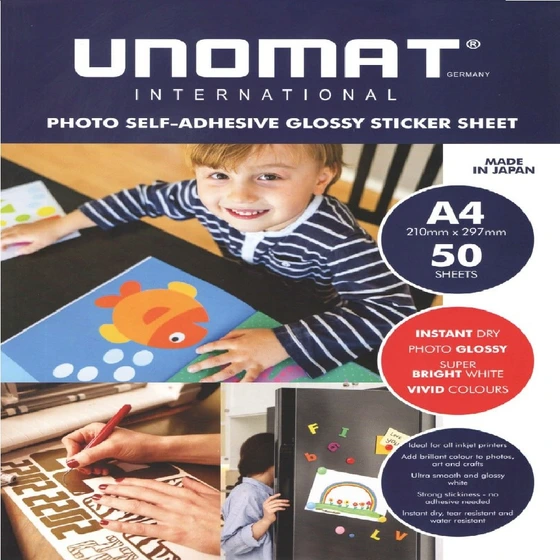 خرید و قیمت کاغذ فتوگلاسه پشت چسبدار یونومات UNOMAT | ترب