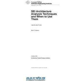 خرید و قیمت دانلود کتاب SEI architecture analysis techniques and when to use them | ترب
