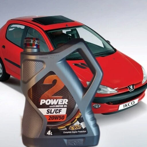 خرید و قیمت روغن موتور 206 تیپ 2 روغن موتور پاور کراپ 20w50 SL چهار لیتری محصولی از پالایشگاه ...