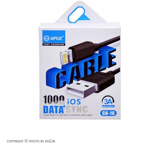 خرید و قیمت کابل گوشی لایتنینگ GFUZ سیلیکونی فست شارژ مدل CA-18 | ترب
