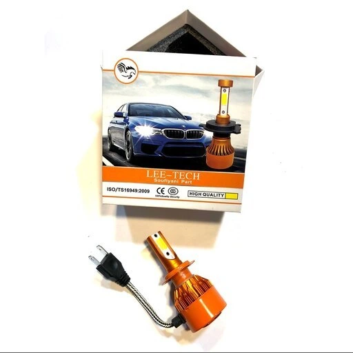 خرید و قیمت لامپ هدلایت دو رنگ زرد و سفید لیتک پایه Lee-Tech H7 | ترب