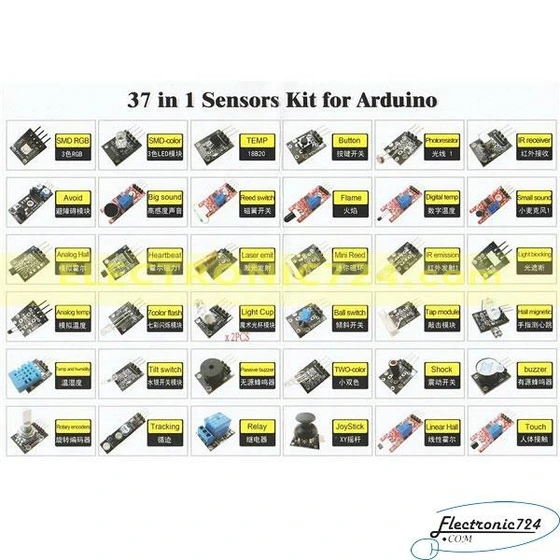 خرید و قیمت کیت 37 سنسور آردوینو Arduino 37 sensor kit | ترب