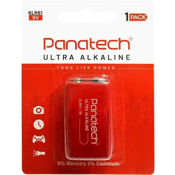 خرید و قیمت باتری ۹V کتابی ULTRA ALKALINE برند Panatech کارتی | ترب
