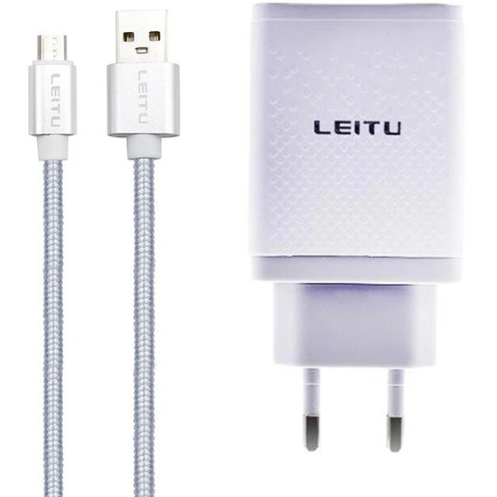 خرید و قیمت شارژر دیواری لیتو مدل LH - 4 به همراه کابل تبدیل MICROUSB سفید | ترب