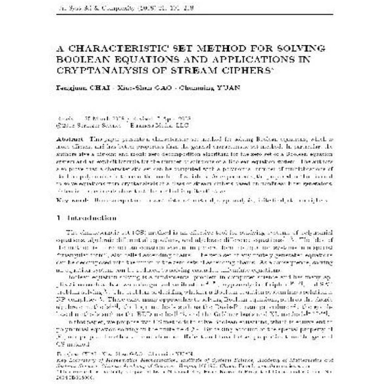 خرید و قیمت دانلود کتاب A Characteristic Set Method For Solving Boolean