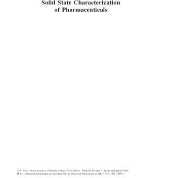 خرید و قیمت دانلود کتاب Solid State Characterization of Pharmaceuticals ...