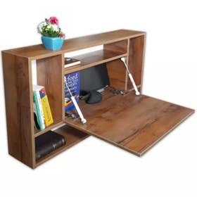 خرید و قیمت میز تحریر دیواری تاشو MDF گردویی | ترب