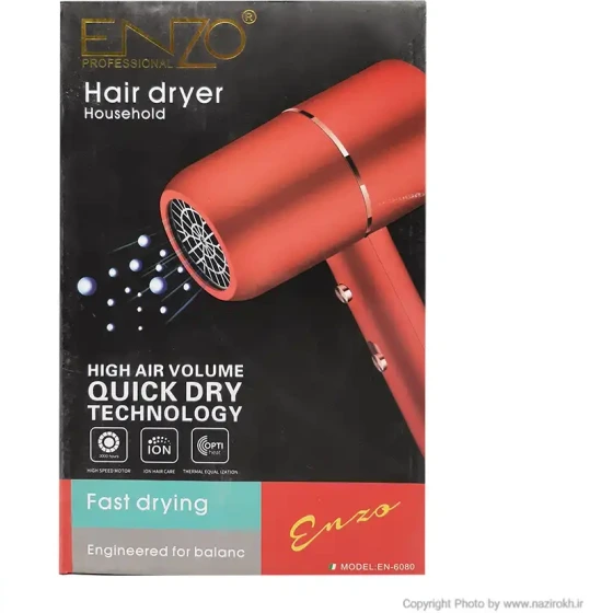 خرید و قیمت سشوار انزو پروفیشینال مدل EN-6080 قرمز | ترب