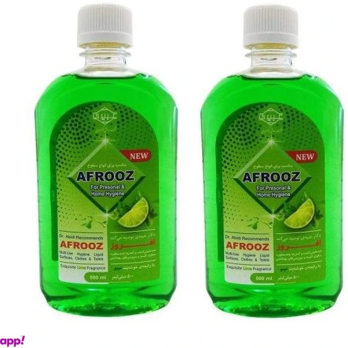 خرید و قیمت ضدعفونی کننده چندمنظوره افروز (Afrooz) با رایحه لیمو حجم 500 میلی‌لیتر مجموعه 2 عددی ...