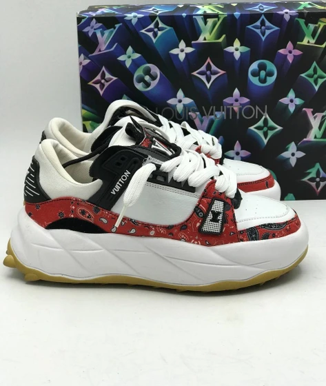 خرید و قیمت کد 2200 lv کتونی لوئیس ویتون قرمز سفید بته جقه ای زیره خاردار | ترب