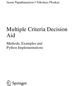 خرید و قیمت دانلود کتاب Multiple Criteria Decision Aid. Methods, Examples and Python ...