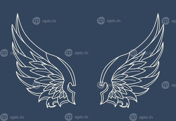خرید و قیمت وکتور خط هنر بال طرح وکتور تاتو | ترب