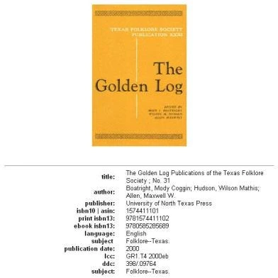خرید و قیمت دانلود کتاب The Golden Log (Publications of the Texas ...