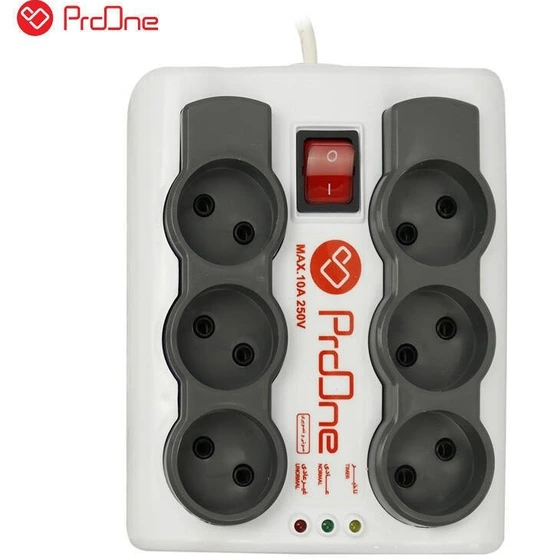 خرید و قیمت محافظ برق صوتی تصویری ۶ خانه پرووان با کابل ۵ متری ProOne PPS610 | ترب