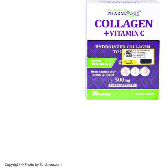 خرید و قیمت کپسول 30 عددی کلاژن و ویتامین C فارمامیکس Pharma Mix | ترب