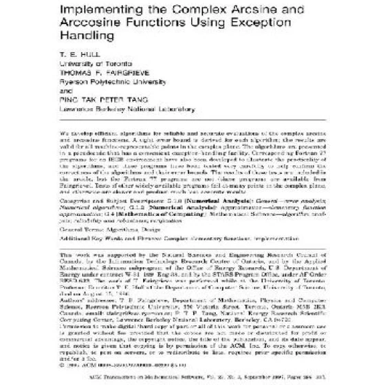 خرید و قیمت دانلود کتاب Double-precision evaluation of complex arcsin and arccos | ترب