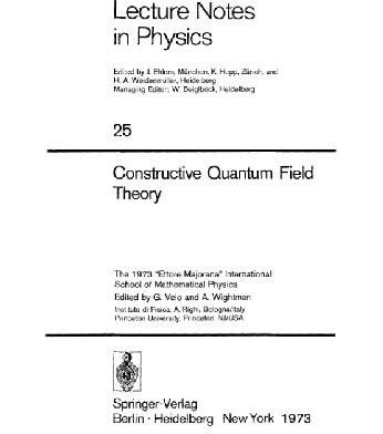 خرید و قیمت دانلود کتاب Constructive Quantum Field Theory ویرایش 1 | ترب