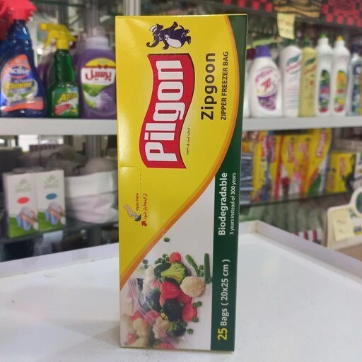 خرید و قیمت زیپگون pilgon کیسه فریزر زیپ دار 25 برگ (20.25سانتی متر) | ترب