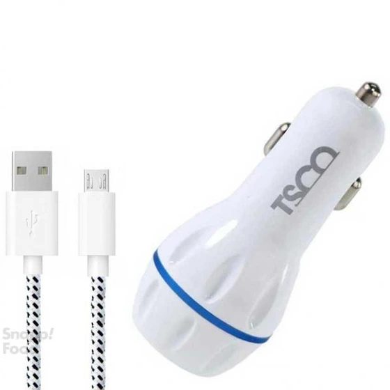 خرید و قیمت شارژر فندکی تسکو (Tsco) مدل Tcg 28 به همراه کابل تبدیل Micro USB | ترب