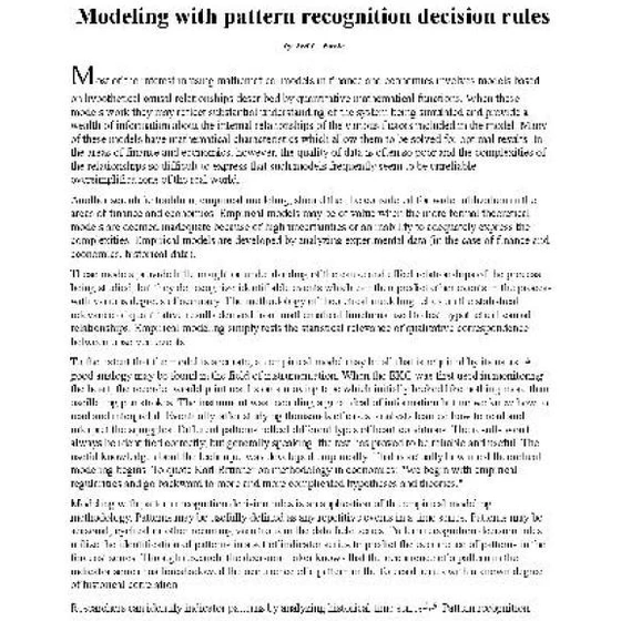 خرید و قیمت دانلود کتاب Modeling With Pattern Recognition Decision Rules ترب