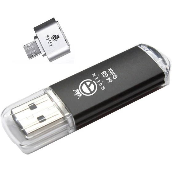 خرید و قیمت فلش مموری کوئین تک مدل QUICK PLUS ظرفیت 64 گیگابایت به همراه مبدل MicroUSB OTG | ترب