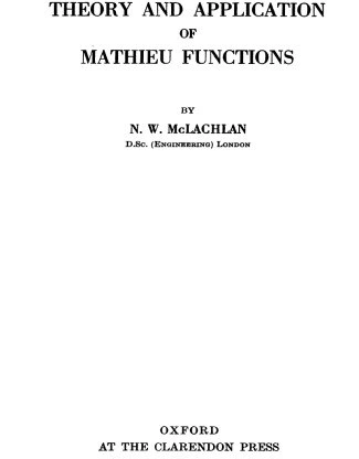 خرید و قیمت دانلود کتاب Theory and application of Mathieu functions | ترب