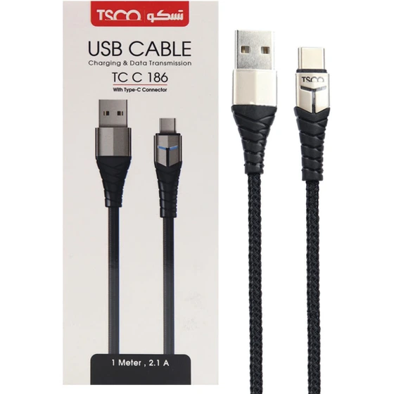 خرید و قیمت کابل تبدیل USB به USB-C تسکو مدل TC C186 طول 1 متر ا TSCO TC C182 Charging ...