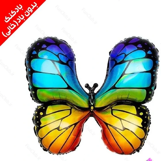 خرید و قیمت بادکنک فویلی بدون باد سایز بزرگ طرح پروانه هفت رنگ ترب