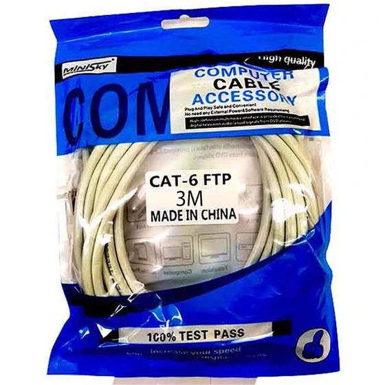 خرید و قیمت کابل شبکه 3m برند MINISKY مدل cat 6 | ترب