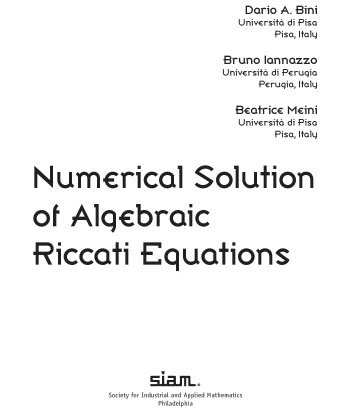 خرید و قیمت دانلود کتاب Numerical Solution of Algebraic Riccati ...